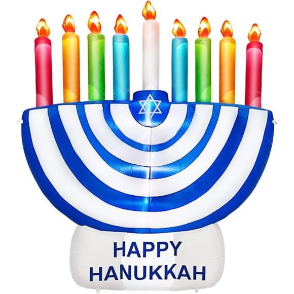 Holiday | 6 Ft Inflatable Hanukkah Menorah Decorations With Led Lights ...